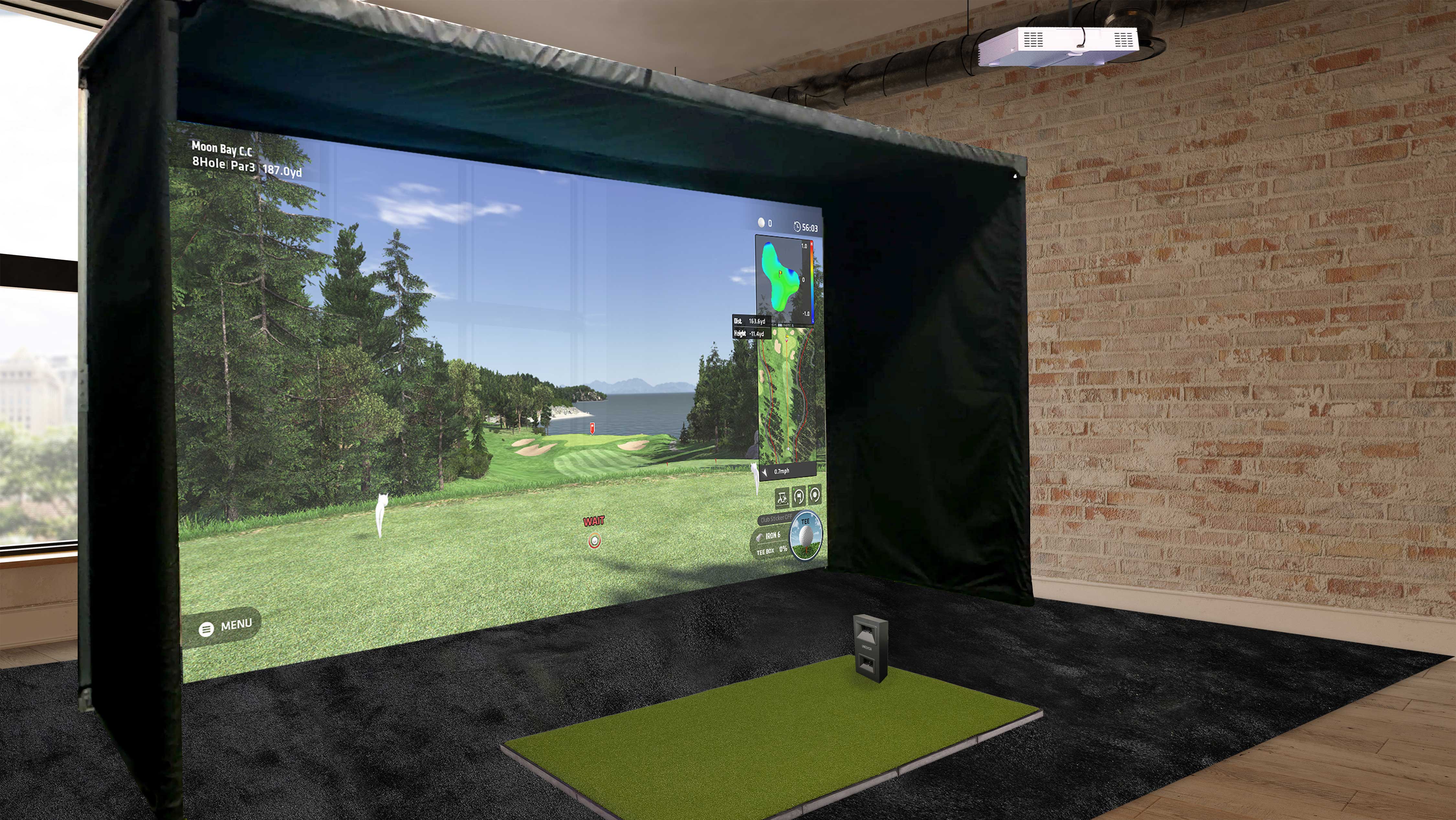Uneekor Eye Mini Lite Parlour Golf Simulator Package Home Setup